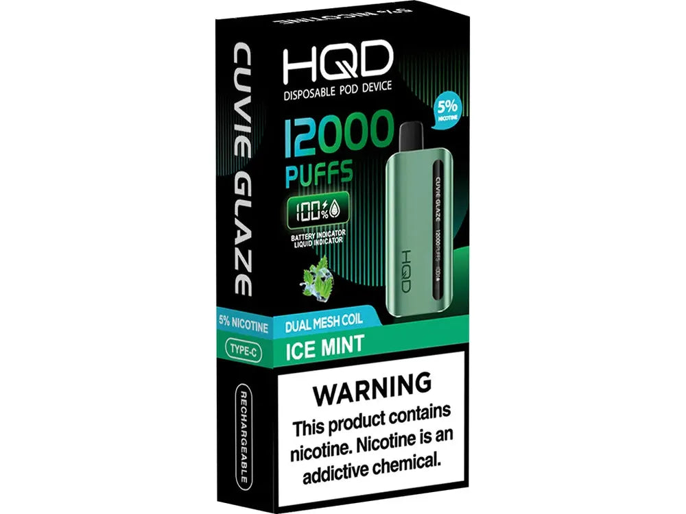Ice Mint - HQD Cuvie Glaze Disposable Vape 15000 Puffs – NicMafia